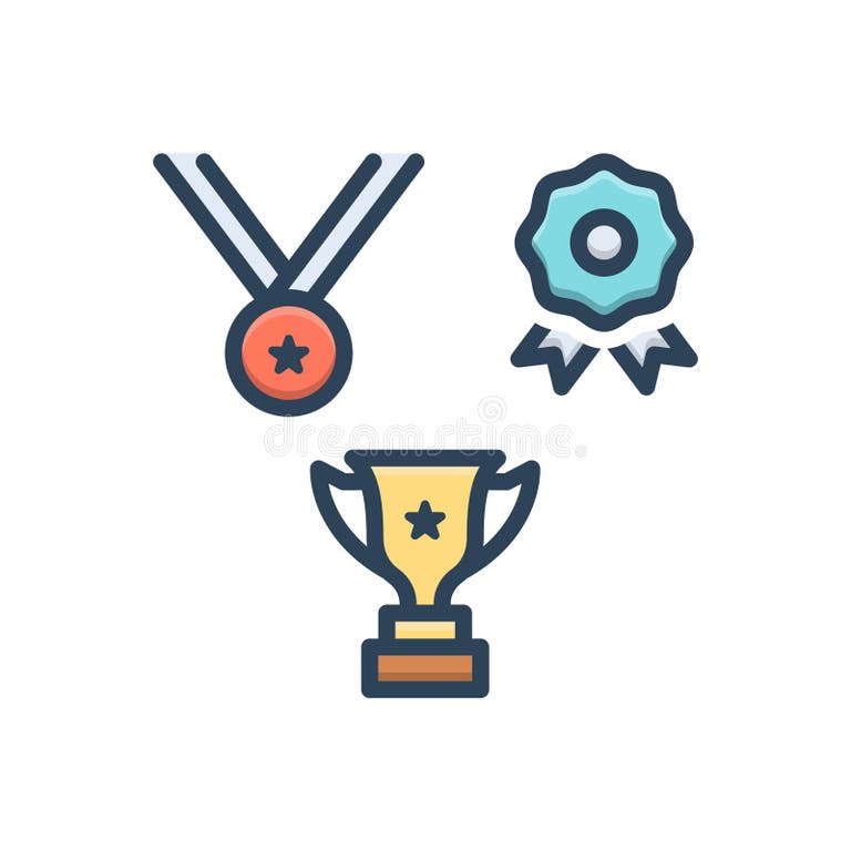 Color Illustration Icon for Achievements, Success and Trophy Stock ...