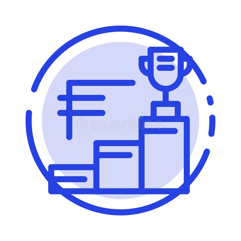 Achievements, Prize, Trophy, Trophy Cup Blue Dotted Line Line Icon ...