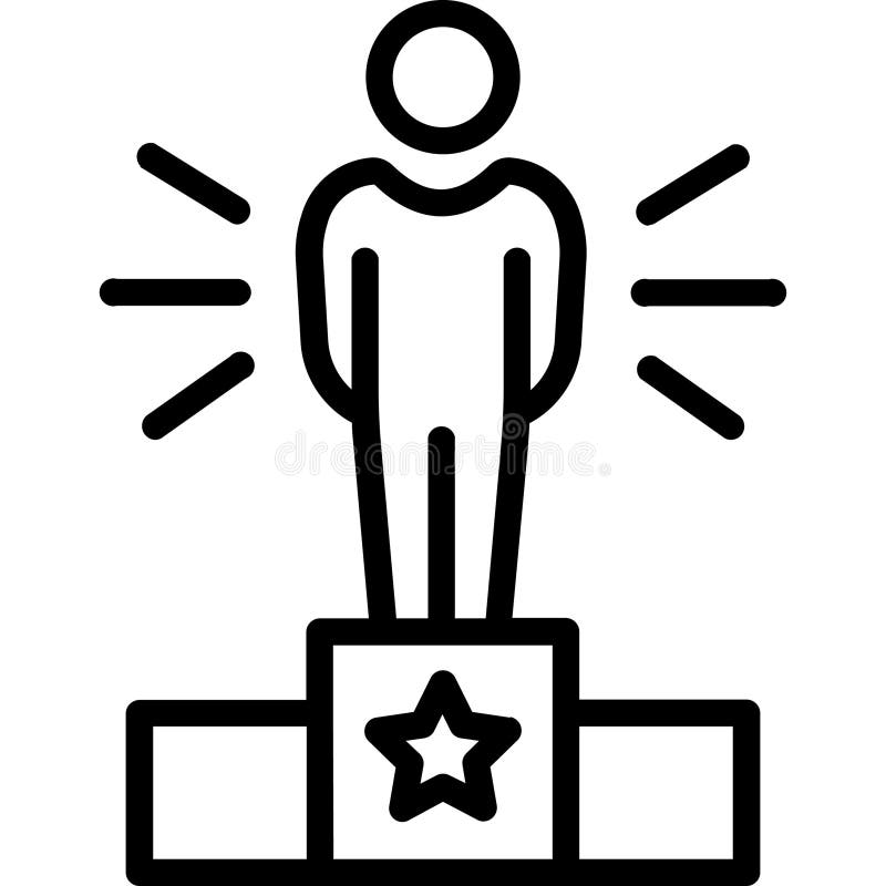 Achiever Outline Vector Icon that Can Easily Edit or Modify . Stock ...