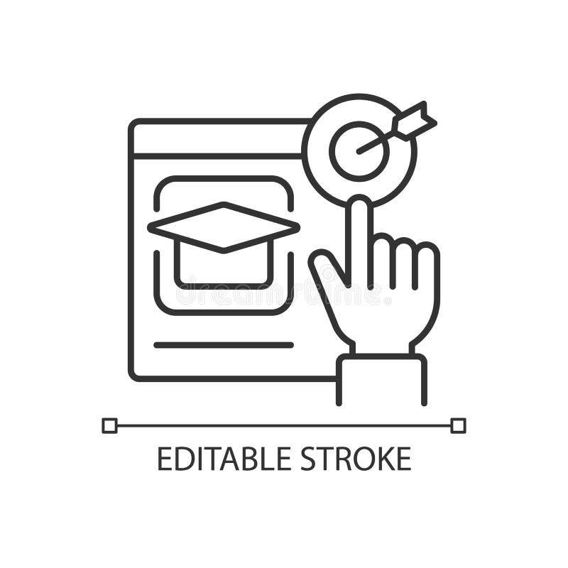 Achieving Educational Goals with Elearning Linear Icon Stock Vector ...