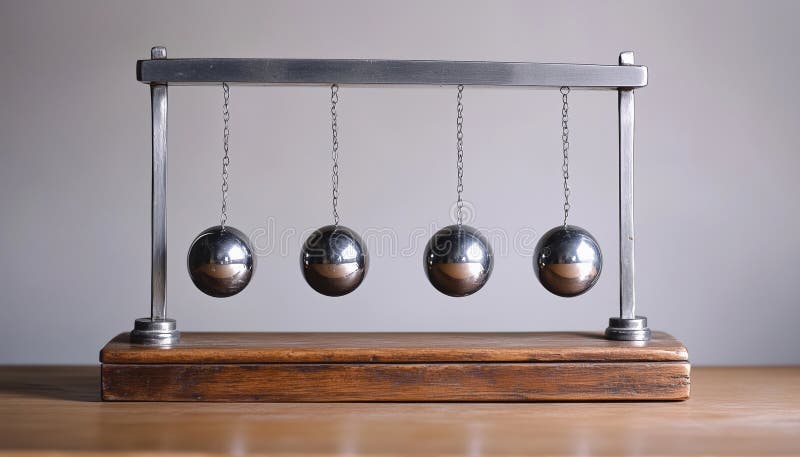 Achieving Equilibrium with Newton S Cradle Stock Photo - Image of desk ...