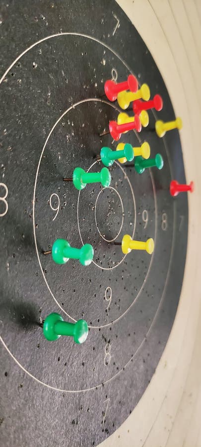 Achieving a Goal in Business. Target with Colored Pins Stock Image ...