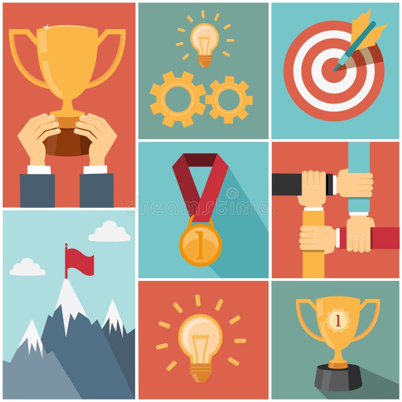 Achieving Goals and Targets Stock Illustration - Illustration of ...
