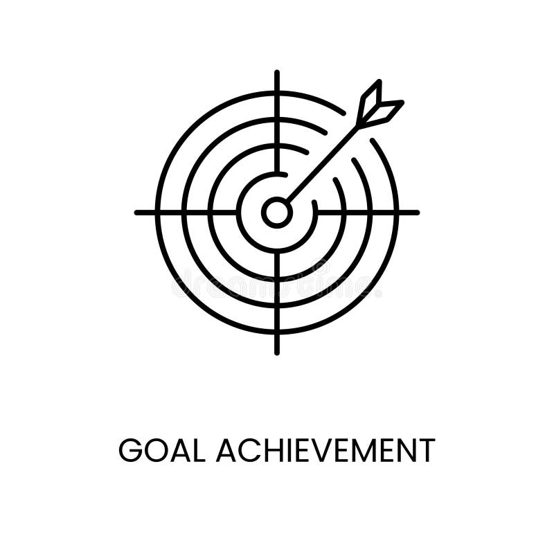 Achieving a Goal, Target Linear Icon in Vector Stock Vector ...