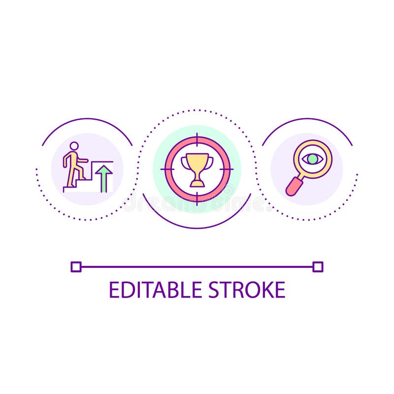 Achieving Goals Loop Concept Icon Stock Vector - Illustration of ...