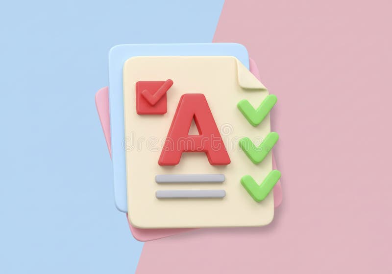 Achieving Grade a Exam Success and Checklist Confirmation Stock ...