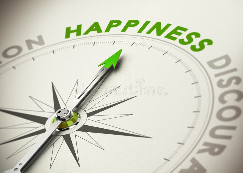 Achieving Happiness Concept Stock Illustration - Illustration of ...