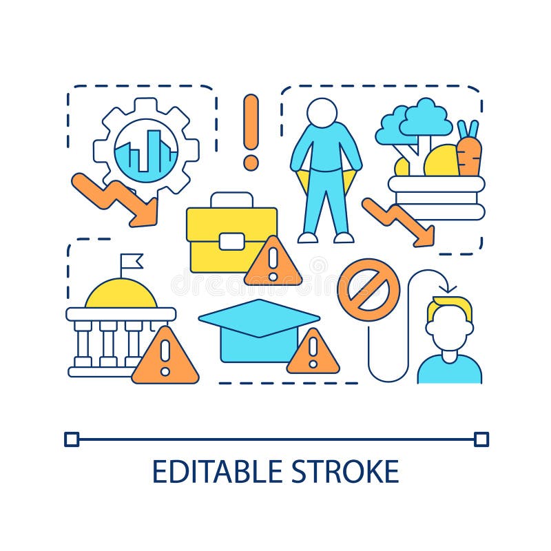Achieving Inclusive Growth Issues Concept Icon Stock Vector ...