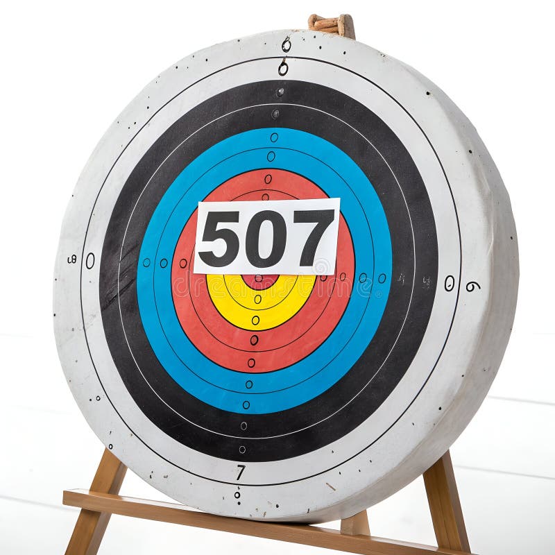 Achieving Precision Archery Target Isolated on White Background Stock ...