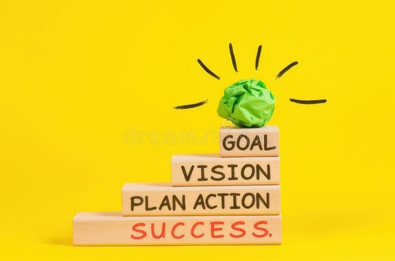 Achieving Success Goals Vision Action Steps for Progress Stock Image ...