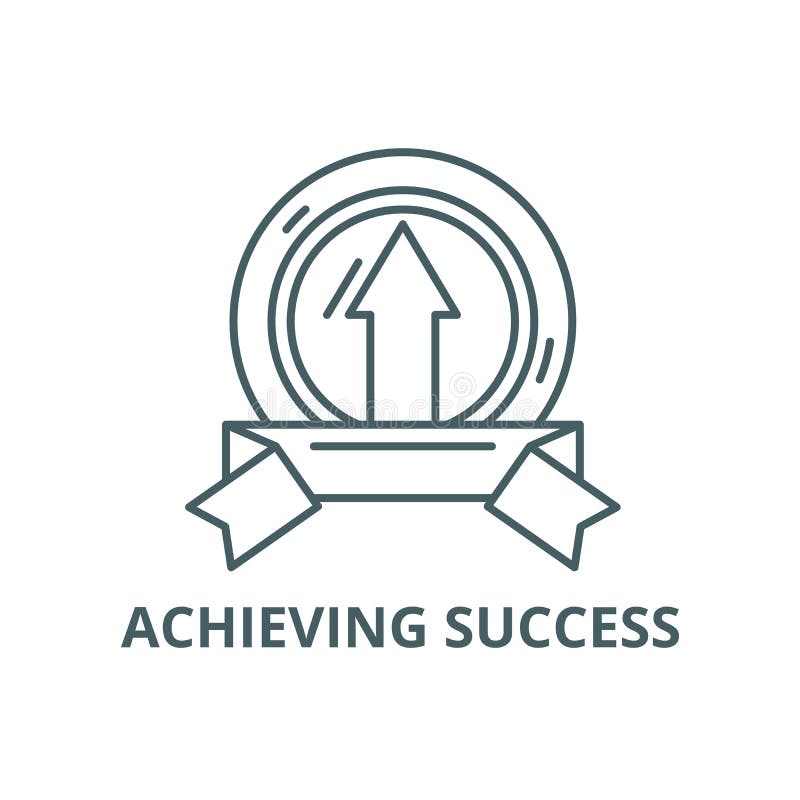 Achieving Success Line Icon, Vector. Achieving Success Outline Sign ...