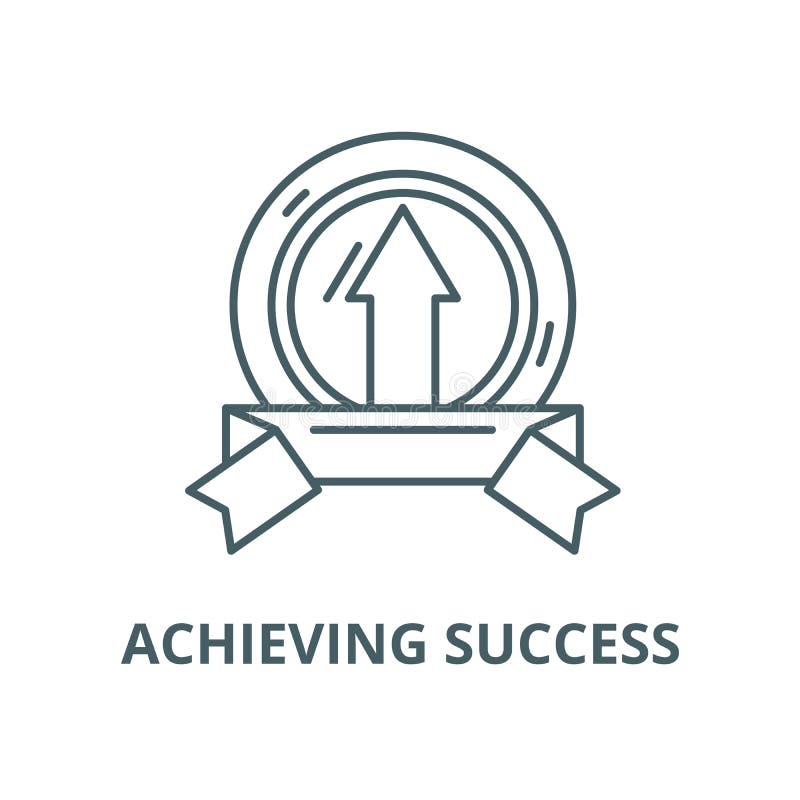 Achieving Success Vector Line Icon, Outline Concept, Linear Sign Stock ... Achieving Success Vector Line Icon, Outline Concept, Linear Sign Stock ...
