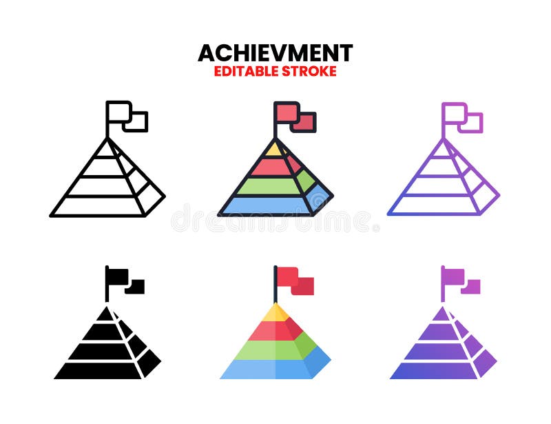 Achievment Icon Set with Different Styles. Stock Vector - Illustration ...