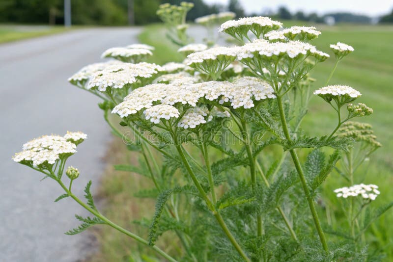 Achillea Millefolium (Common Yarrow) in Bloom Stock Illustration ...