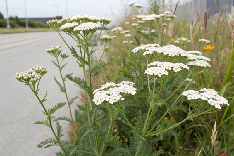 Achillea Millefolium (Common Yarrow) in Bloom Stock Illustration ...