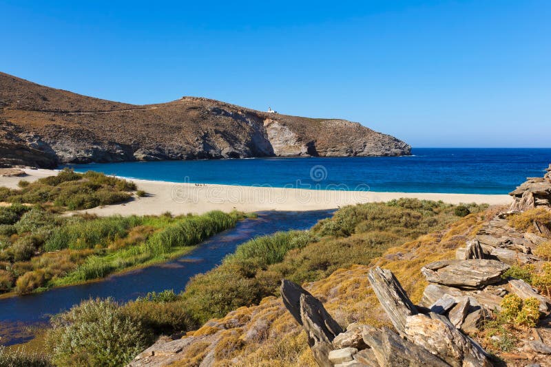 Achla Beach, Andros, Greece Stock Photo - Image of mediterranean, clear ...