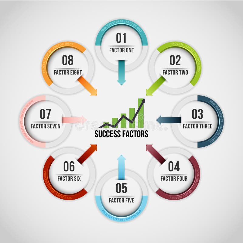 Acht Cirkelketens Infographic Vector Illustratie - Illustration of ...