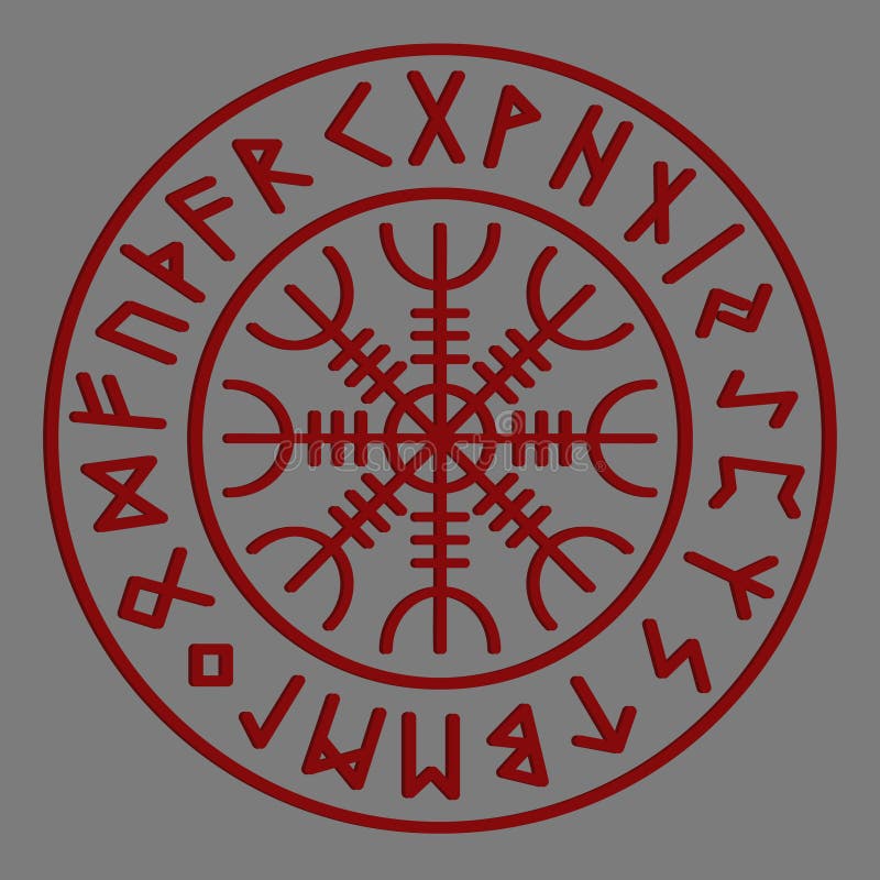 Norse Symbol Helmof Awe Aegishjalmur Vector Illustratie Illustration