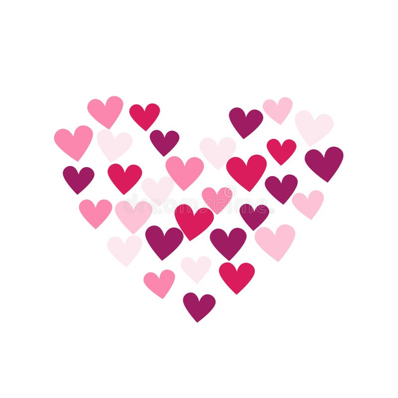 Achtergrond Met Harten, Vectorillustratie Het Symbool Van Het Hart ...