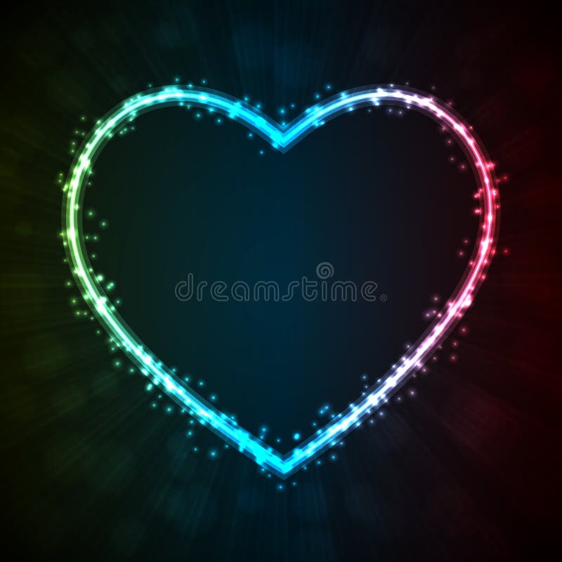 Achtergrond Met Het Gloeien Hart-vorm Vector Illustratie - Illustration ...