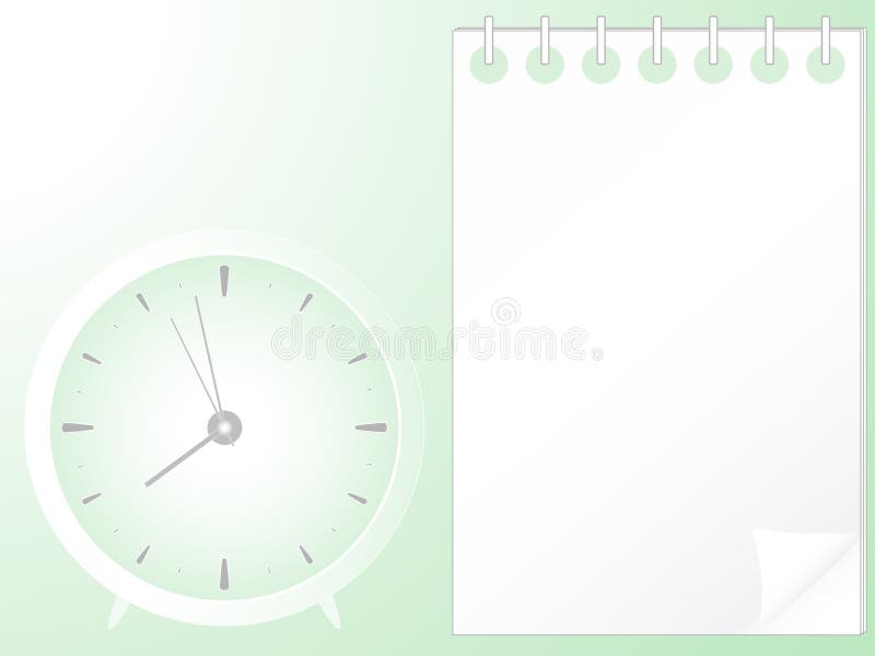 Achtergrond Met Prikklok En Bureaublocnote Vector Illustratie ...