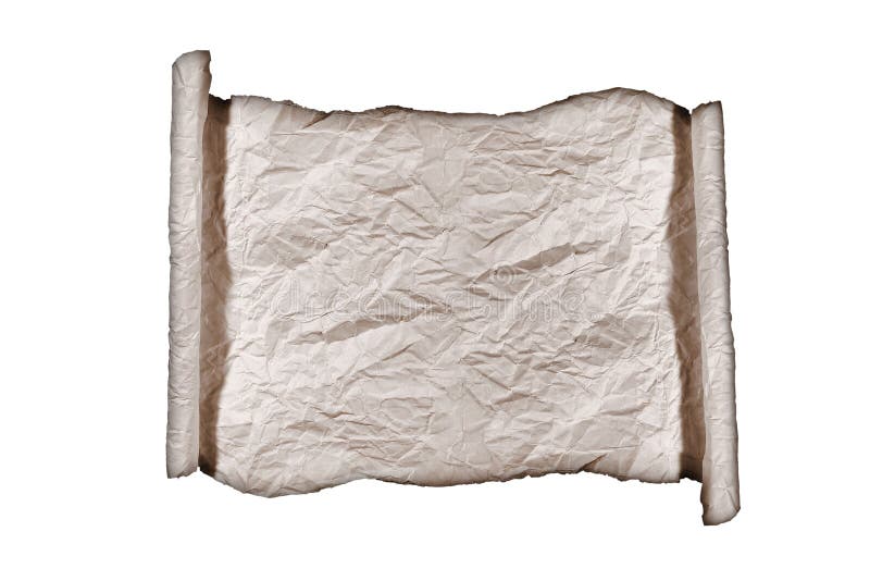 Uitstekende Document of Perkament Smalle Lange Die Rol Op Wit Wordt Ge ...