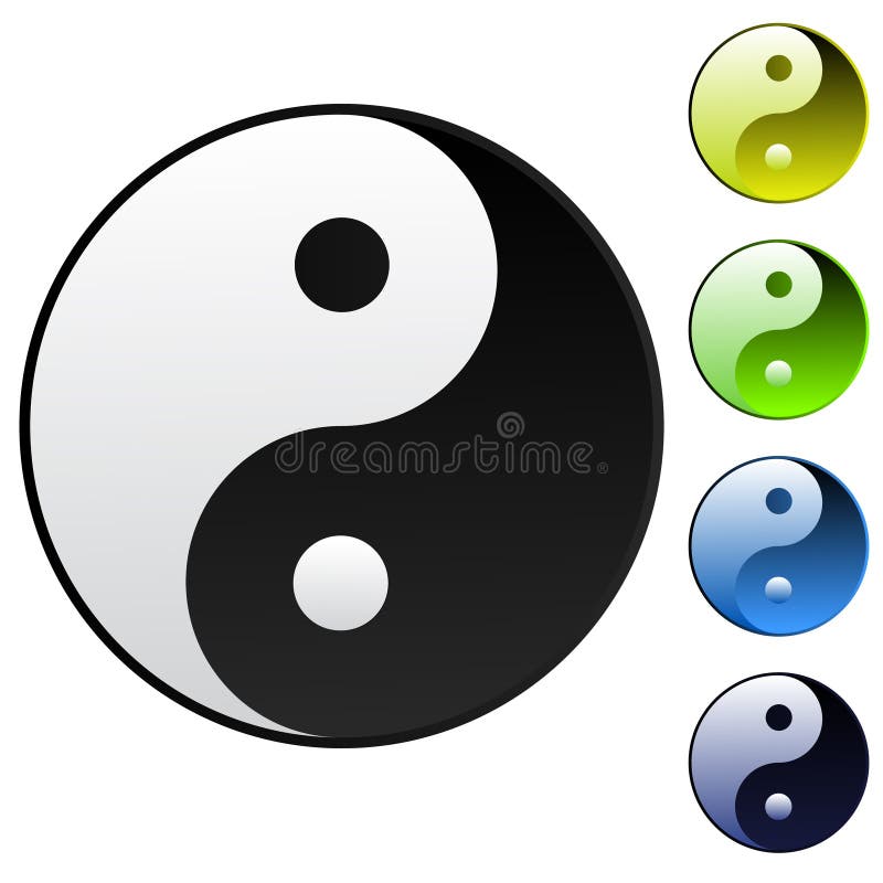 De Pootaf:drukken Van De Kat Yin Yang Stock Illustratie - Illustration ...