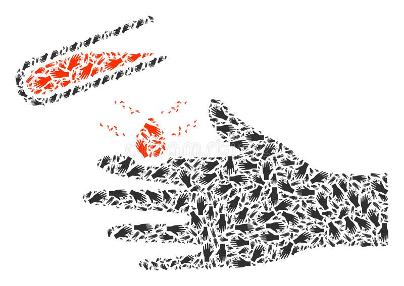 Acid Damaged Hand Vector Composition of Self Recursive Icons Stock ...