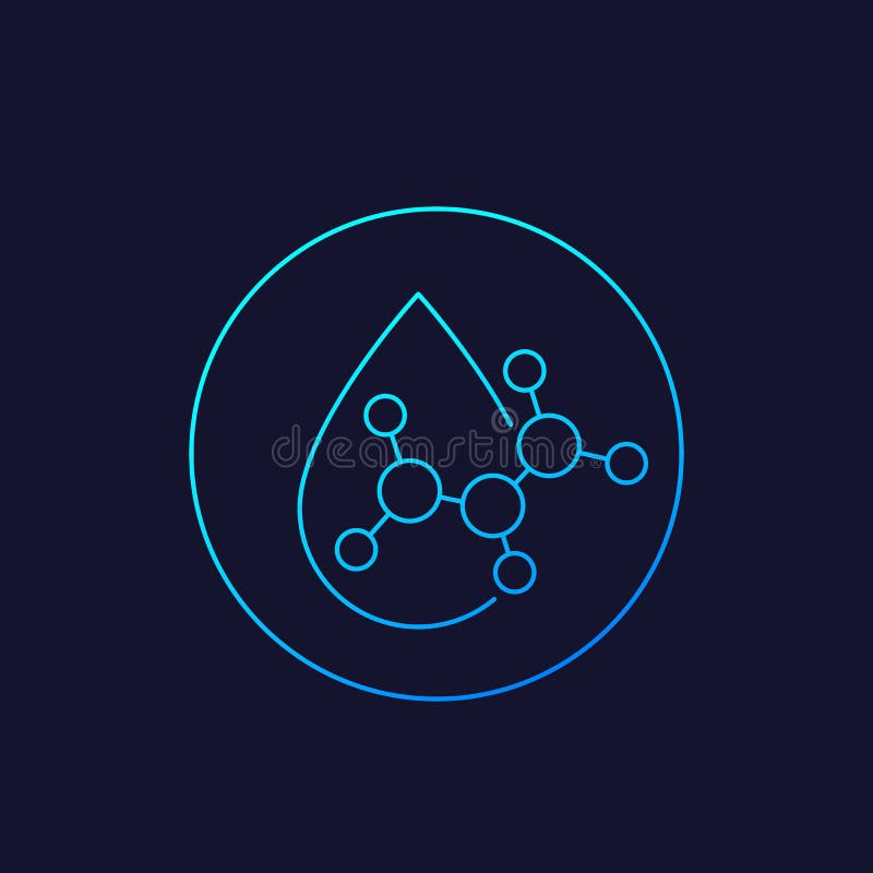 Acid drop icon, linear stock vector. Illustration of icon - 180334695