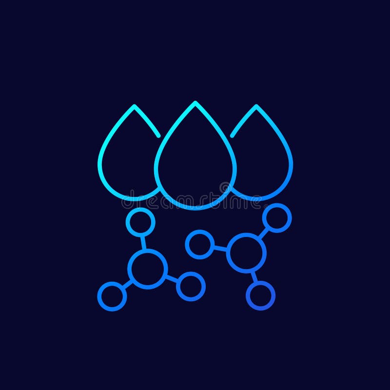 Acid Drops Line Icon with Molecules, Vector Stock Vector - Illustration ...