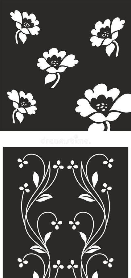 Glass Stencil Design Pattern Stock Illustration - Illustration of door ...