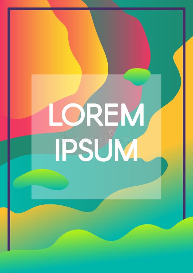 Abstract Acid Shapes with Frame Borders Fluid Background Stock Vector ...