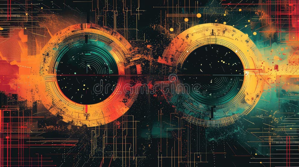 Acid Grid Psychedelic Geometry Pattern Stock Image - Image of generated ...