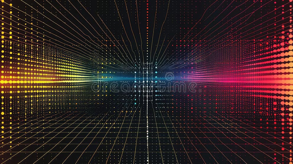 Acid Grid Psychedelic Geometry Pattern Stock Photo - Image of cyberpunk ...