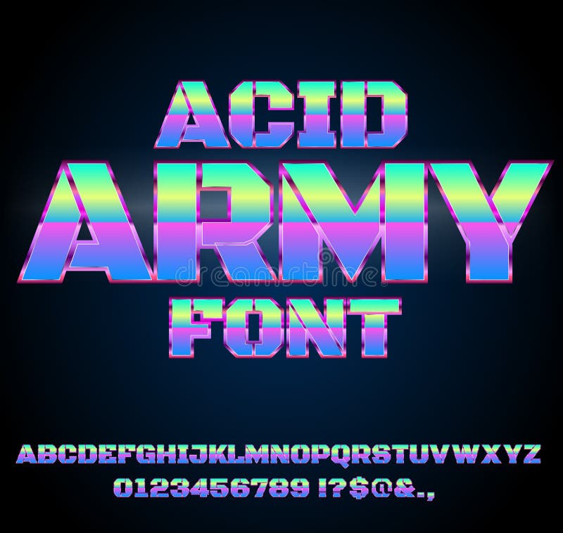 Acid House Font stock vector. Illustration of concept - 86114973