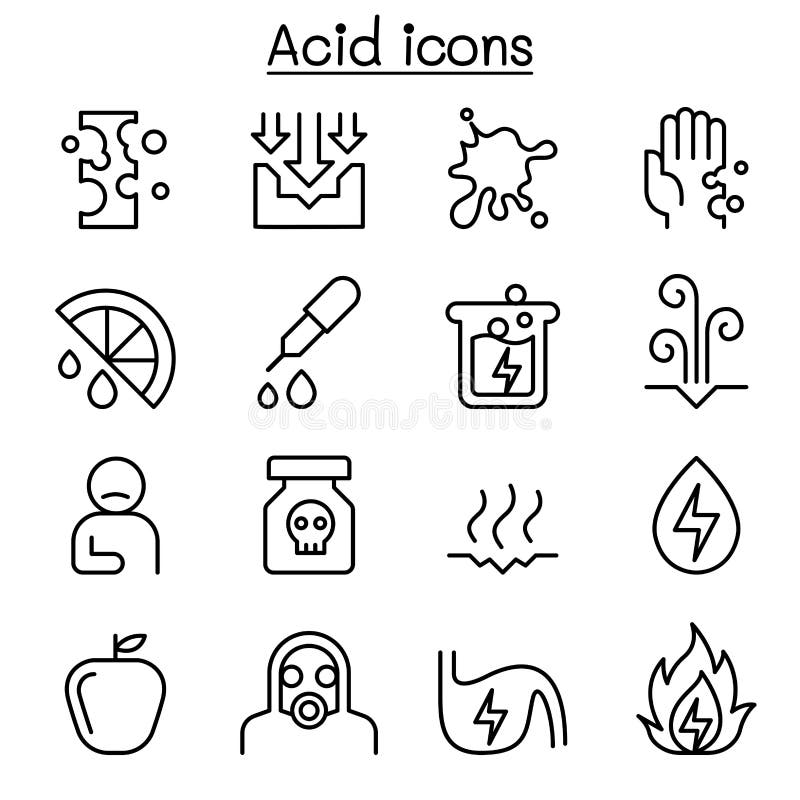 Acid Icon. Trendy Modern Flat Linear Vector Acid Icon on White B Stock ...
