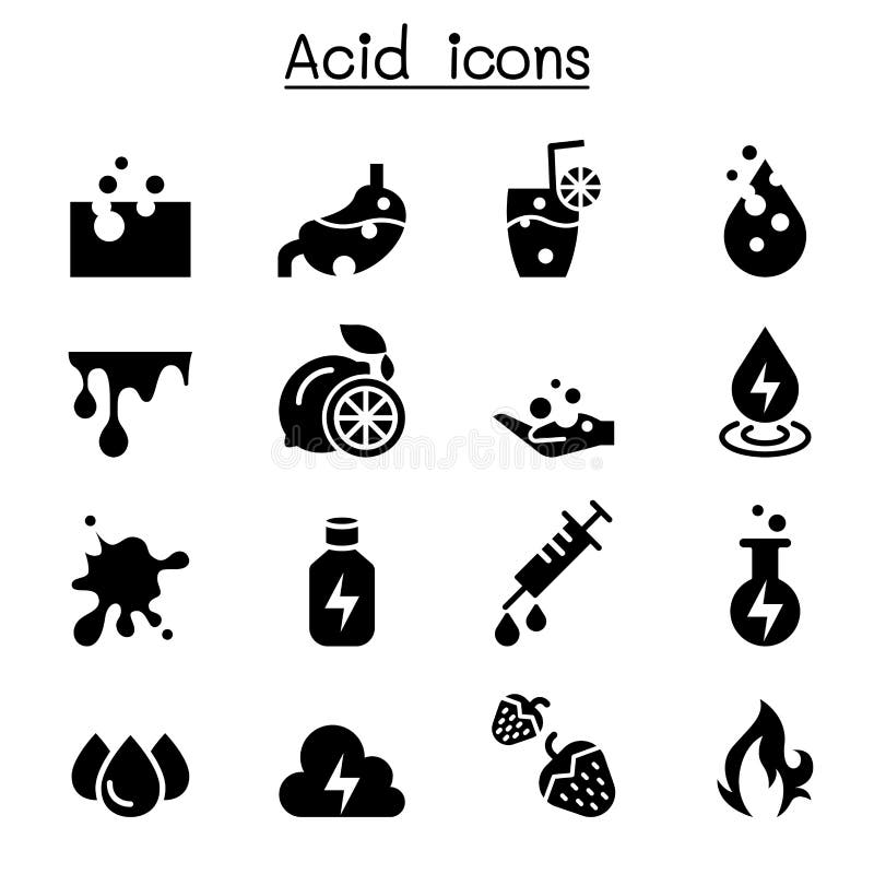 Acid icon set stock vector. Illustration of death, abrasion - 124457201