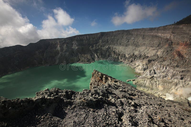 Acid Lake in Kawah Ijen, East Java, Indonesia. Stock Photo - Image of ...