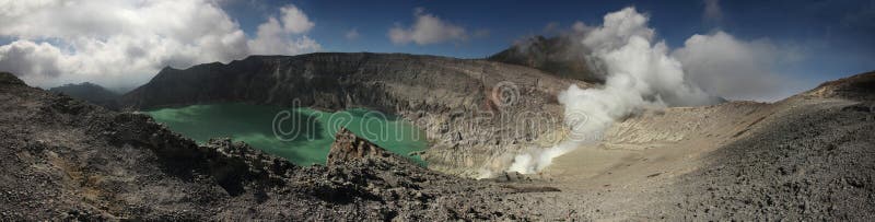 Acid Lake in Kawah Ijen, East Java, Indonesia. Stock Image - Image of ...