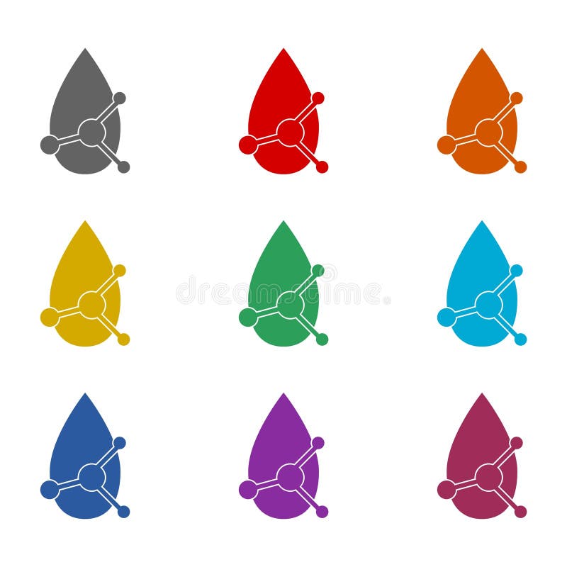 Acid Molecule Icon Isolated on White Background. Set Icons Colorful ...