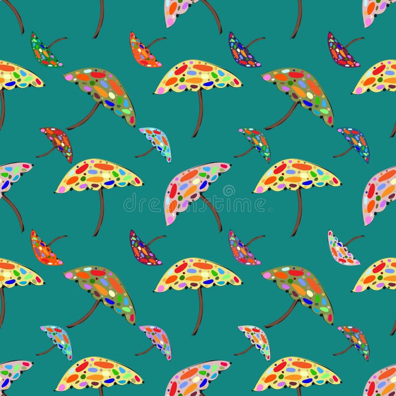 Acid Mushrooms Seamless Vector Pattern Stock Vector - Illustration of ...