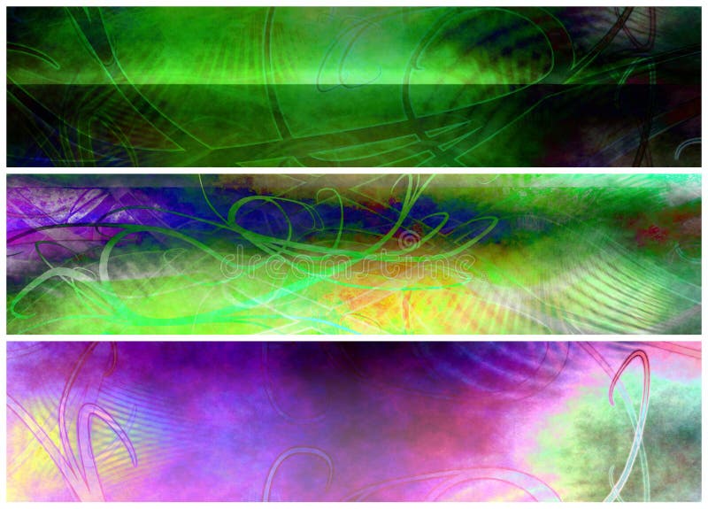 Acid Psychedelic Headers Or Banners Stock Illustration - Illustration ...