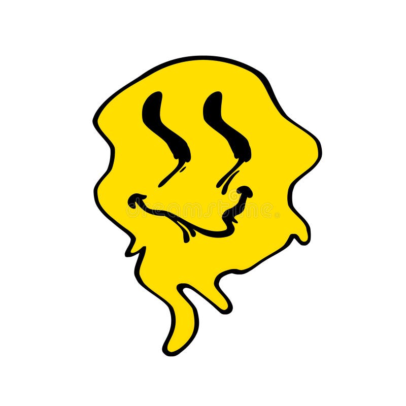 Acid Smile Face. Melted Rave Stock Vector - Illustration of geometry ...