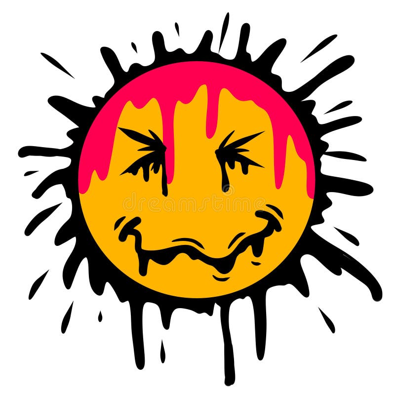 Acid Smile Face. Psychedelic Symbol of Rave Stock Vector - Illustration ...