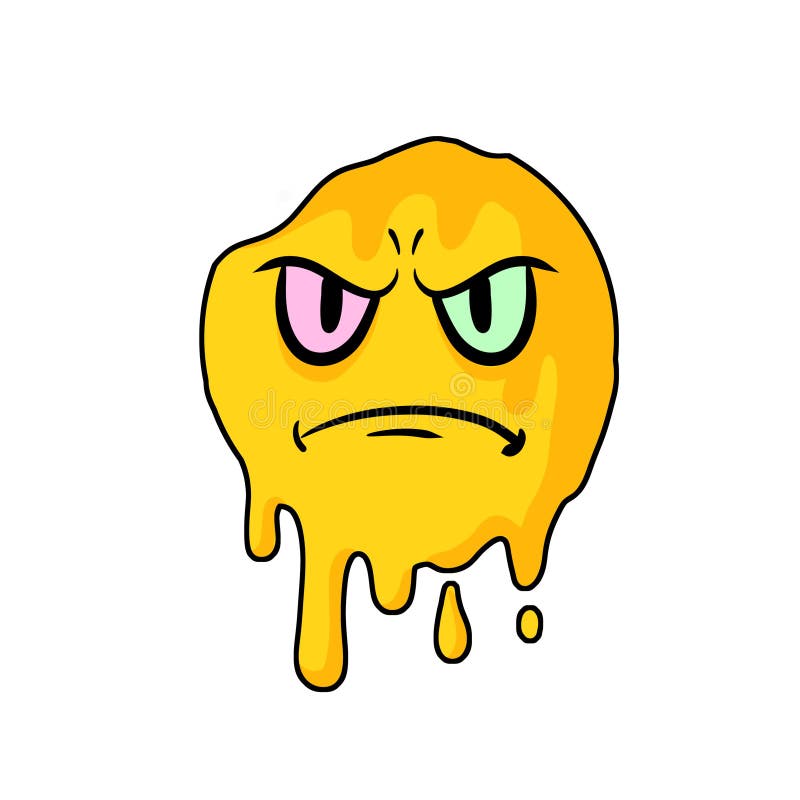 Acid Smile Face. Psychedelic Symbol of Rave and Techno. Funny Sticker ...