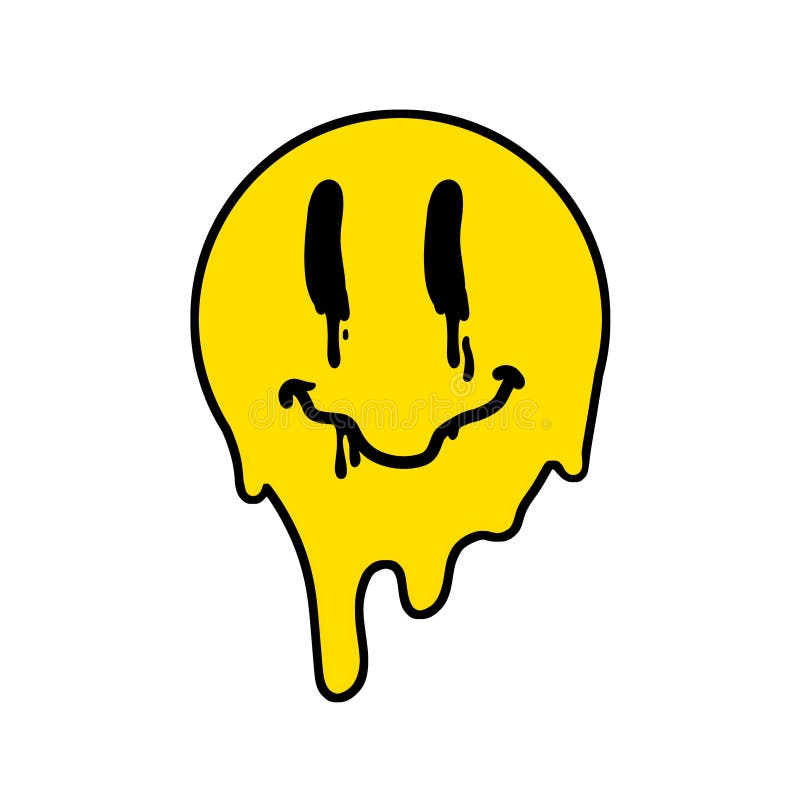 Acid Smile Face. Psychedelic Symbol Stock Vector - Illustration of melt ...