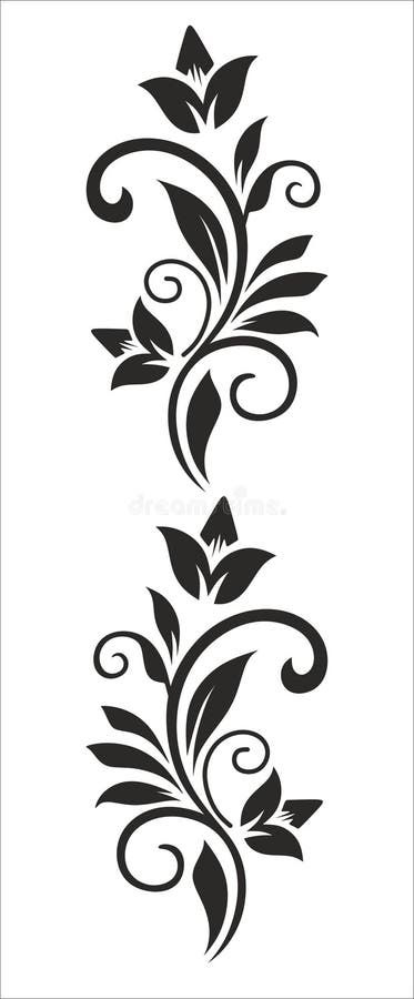 Floral Design Borders Lines Art Vector Stock Vector - Illustration of ...