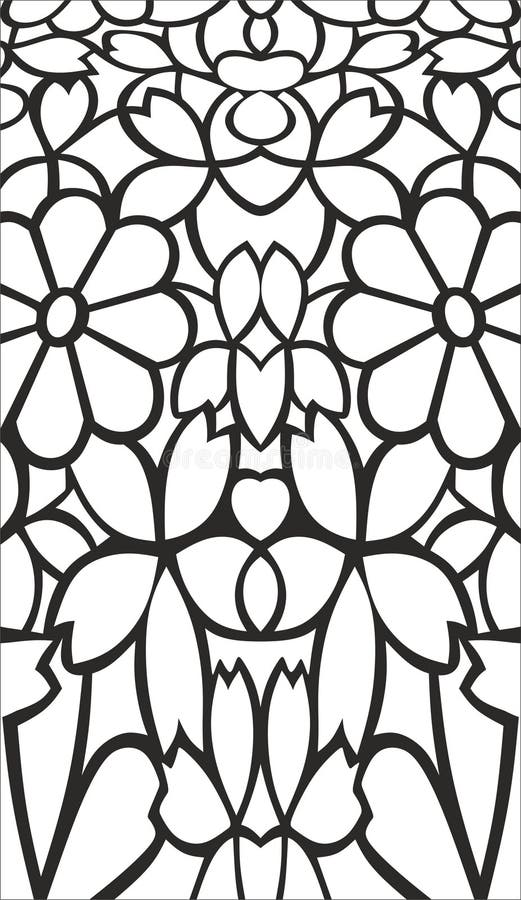 Sandblasting Etching Glass Floral Design Pattern Vectors Stock Vector ...