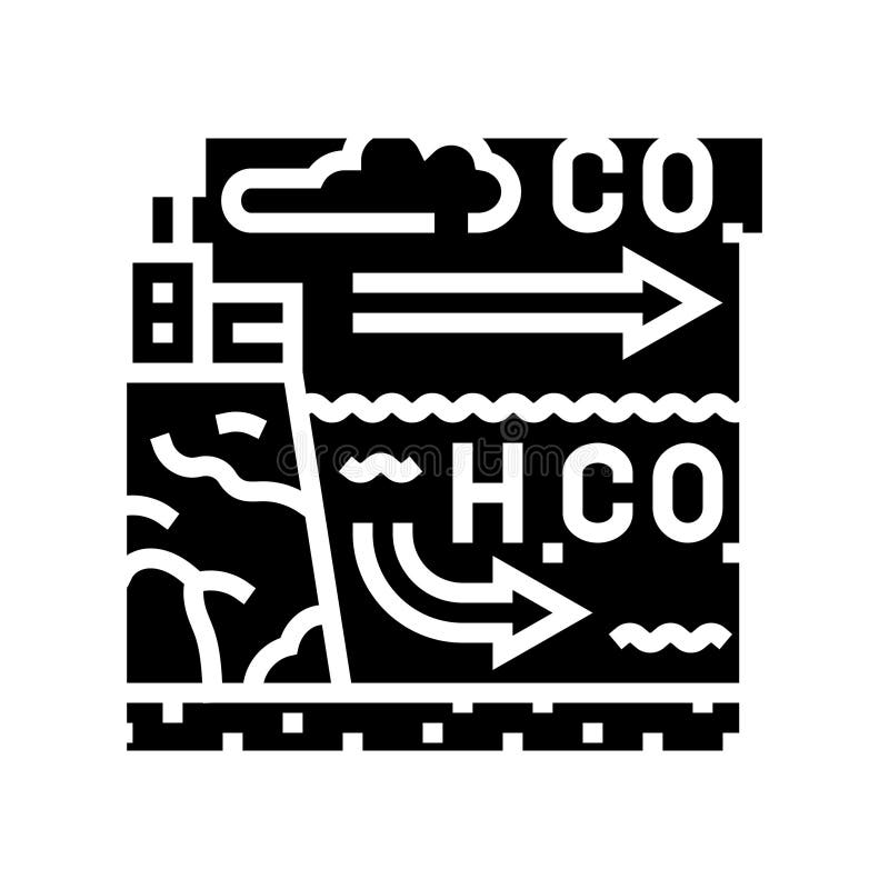 Acidification Chart World Ocean Glyph Icon Vector Illustration Stock ...