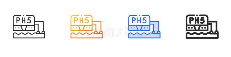 Acidity Icon.Thin Linear, Gradient, Blue Stroke and Bold Style Design ...